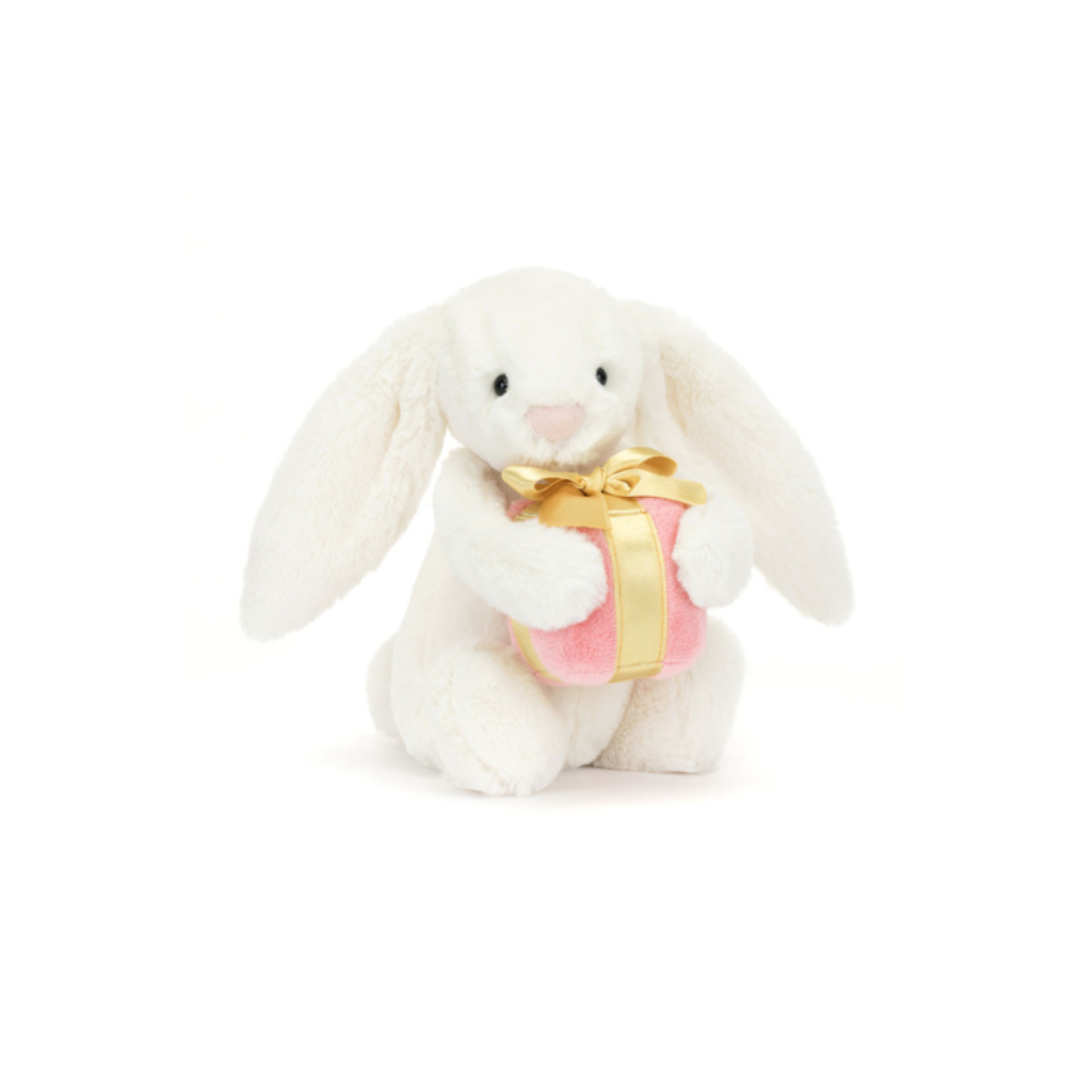 Jellycat Bashful Bunny With Present | motherswork Singapore – Motherswork
